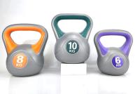 China Sand Filled Cement 10kg Kettlebell Fitness Two Color One Piece Molding for sale