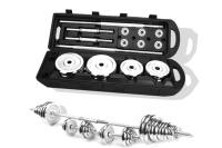 China Oem Dumbbell Barbell Kit Gym Fitness Equipment Adjustable 50 Kg Chrome for sale