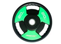 China Three-Hole PVC Colorful Barbell Plates For Fitness Adjustable Weightlifting for sale