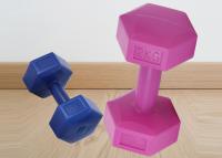 China Colorful Home Arm Strength Training Plastic Hexagon Sand Filled Cement Dumbbell for sale