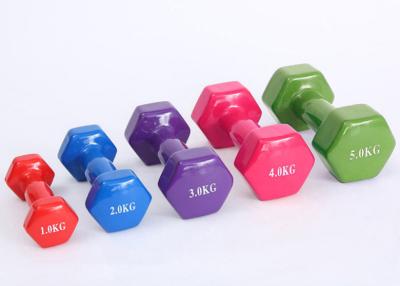 China Plastic Dipped Hexagonal Small Colored Frosted Dumbbell for sale
