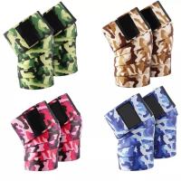 China Adjustable Sports Protective Gear Weightlifting Knee Wraps For Squats for sale