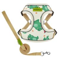 China New dog leash small and medium-sized dog chest harness cartoon dinosaur dog walking rope reflective pet chest harness for sale