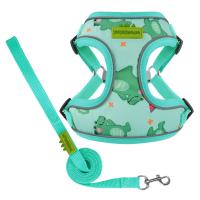 China New dog leash small and medium-sized dog chest harness cartoon dinosaur dog walking rope reflective pet chest harness for sale