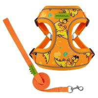 China New dog leash small and medium-sized dog chest harness cartoon dinosaur dog walking rope reflective pet chest harness for sale