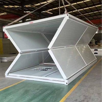 China Fast Assembly Low Cost Modular Prefab Office Folding Container Homes 20ft Portable Foldable House for sale