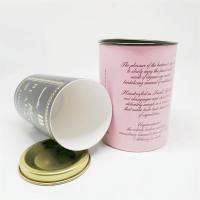 China Custom Composite Paper Tube Ice Cream Cold Food Packaging Box with Metal Lid 73mm for sale