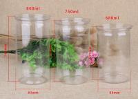 China Airtight PET Plastic Canister 800ml 83mm Diameter Food Grade Clear Packaging with PE Cover for sale