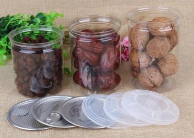 China Clear PET Tube Cans with Aluminum Easy Open End 49mm to 153mm for Tea Coffee Food Packaging for sale