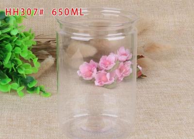 China 650ml Transparent PET Can with Easy Open End for Dried Food Airproof Packaging for sale