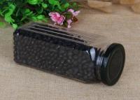 China 550ml Square Transparent Food Grade PET Canister with Iron Screw Cap for sale