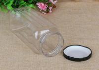 China 550ml Square Transparent Food Grade PET Canister with Iron Screw Cap for sale