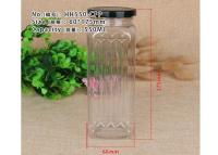China 550ml Square Transparent Food Grade PET Canister with Iron Screw Cap for sale