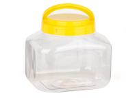 China Irregular Shape Canned Food Clear Pet Jars Plastic Jar With Handle for sale