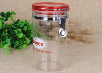 China FDA Food Grade Transparent PS Spice Sealed Jars with Stainless Steel Clip 250ml to 2000ml for sale