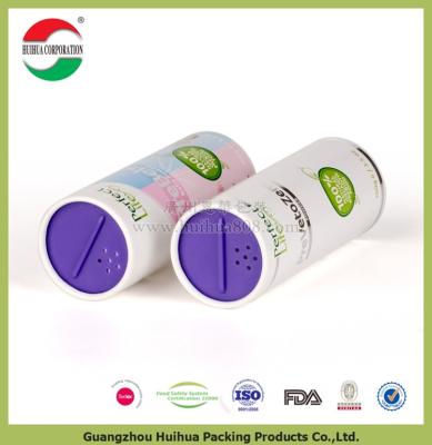 China Food Grade Paper Tube Packaging with Shaker Top for Talcum Powder 50mm Diameter for sale
