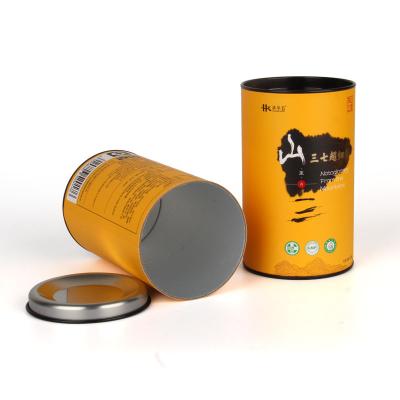 China Custom Printed Cardboard Metal Airtight Gift Tube Packaging 53mm 126mm for Tobacco Cookies for sale