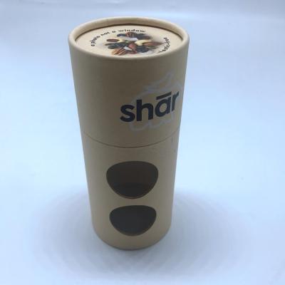 China Biodegradable Kraft Paper Tube Packaging 83.3mm with Window for Fettuccine Food for sale