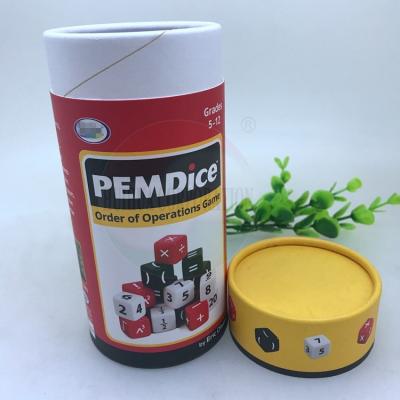 China Customized Recyclable Kraft Paper Tube Packaging 83.3mm Diameter for Puzzle Gold Stamping Printing for sale