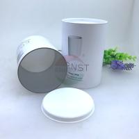 China Airtight Composite Rolled Edge Paper Cans Packaging Metal Tin Tubes With Insert Plastic Lid for sale