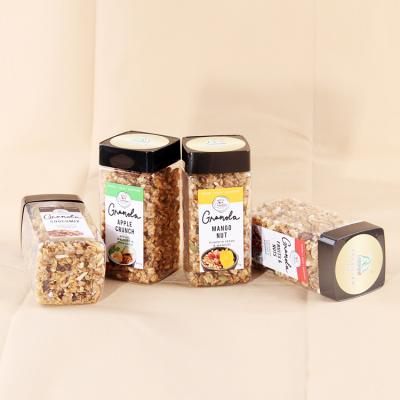 China Food Grade PET Clear Plastic Cylinder Jar 400ml-800ml for sale