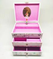 China Custom PMS Printing Jewelry Gift Music Box with Dancing Ballerina Drawer Box 10x10x5cm for sale