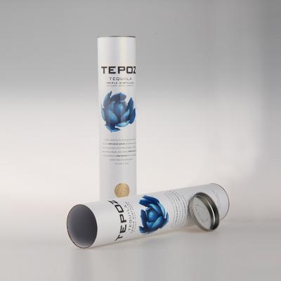 China Custom Cardboard Paper Tube Packaging with Iron Lid for Wine 16mm to 150mm Diameter for sale