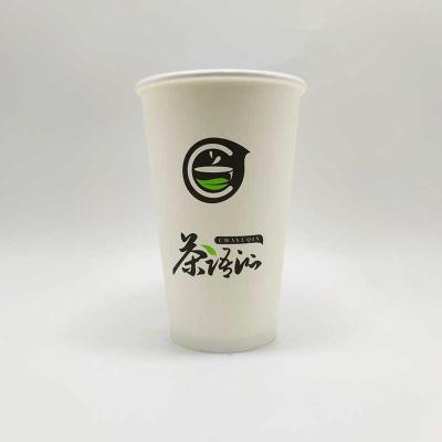 China Custom Logo Printed PE/PLA Coated Paper Cups with Lids - 4oz to 32oz Sizes, FDA-SGS Certified for sale