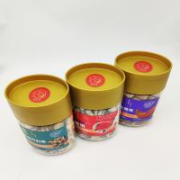 China Airtight 400ml Clear Plastic Cylinder Stackable Custom Color PET Jar For Cashew Nuts for sale