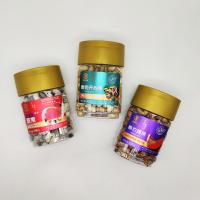 China Airtight 400ml Clear Plastic Cylinder Stackable Custom Color PET Jar For Cashew Nuts for sale