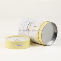 China Custom Printed Protein Powder Paper Cylinder Container 83.3mm Diameter Food Supplement Tube with Metal Lid for sale