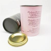 China Custom Paper Cans Packaging Cardboard Tea Coffee Container Tube 73mm with Metal Lid Closure for sale
