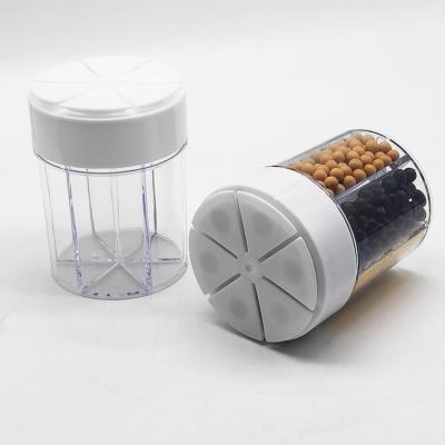 China 6 in 1 Spice Container 438ml PS Flip Dispenser Seasoning Shaker Can with FDA SGS Certification for sale