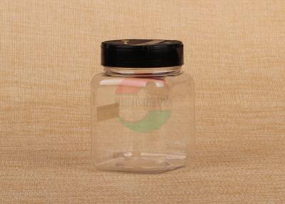China Square PET Plastic Jar 500ml with Screw Cap - 60mm Diameter x 115mm Height Food Grade Spice Container for sale