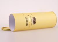 China Customized Movable Lid Yellow Cardboard Paper Tube for Wine Bottle Gift Packaging 50mm for sale