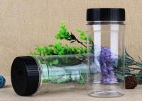 China 220ml / 350ml Food Clear Plastic Packaging Tubes / Cylinder PET Bottle With Security Cap for sale