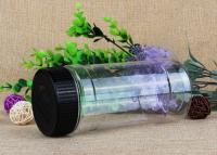China 220ml / 350ml Food Clear Plastic Packaging Tubes / Cylinder PET Bottle With Security Cap for sale