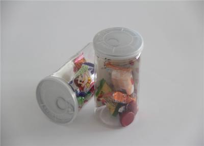 China Food Grade PET Clear Plastic Cylinder 400ml Candy Canister with 83.3mm Diameter and Easy Open Aluminum End for sale