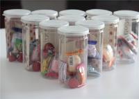 China Food Grade PET Clear Plastic Cylinder 400ml Candy Canister with 83.3mm Diameter and Easy Open Aluminum End for sale