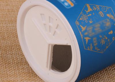 China Plastic Sifter Lid Paper Composite Can 66mm x 145mm for Salt Powder Packaging for sale