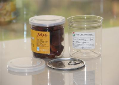 China 500ml Transparent Plastic Packaging Tubes with Easy-Open Aluminum End for Dates and Dry Foods - 83.3mm Diameter × 113mm Height for sale