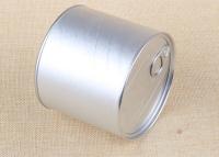 China Silvery Color Paper Cans Packaging With Aluminium Easy Open Lip + PE Cap for sale