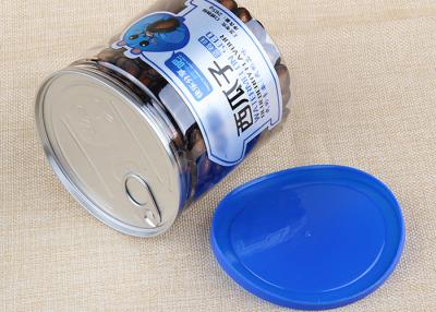 China Blue Plastic Cap Clear Plastic Cylinder Aluminium Easy Open Can Packaging 700ml for sale