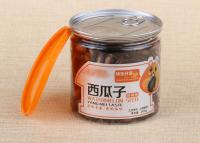 China Food Grade Visible Cylinder PET Plastic Jars 307# For Melon Seeds Packaging for sale