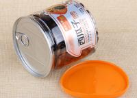 China Food Grade Visible Cylinder PET Plastic Jars 307# For Melon Seeds Packaging for sale
