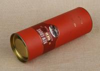China Recyclable Cylinder Red Paper Composite Cans Wine Can Packaging With Flat Lids for sale