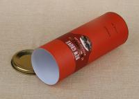 China Recyclable Cylinder Red Paper Composite Cans Wine Can Packaging With Flat Lids for sale