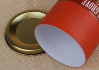 China Recyclable Cylinder Red Paper Composite Cans Wine Can Packaging With Flat Lids for sale