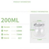 China 200ml Clear PET Plastic Cocktail Bottle Ball Shape Beverage Can 210ml Capacity for sale