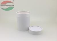 China White Round Paper Box with Cardboard Tube & Paper Lid for Coffee Packaging - 16.8mm to 225mm Diameter Range for sale